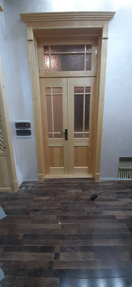 Межкомнатные двери из массива сосны, Рамы из дерева Eshik va derazalar