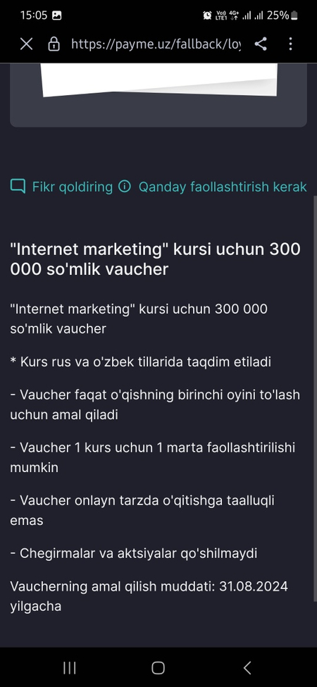 Grafik dizayn motion design Veb android kurs Talabalar uchun  voucher