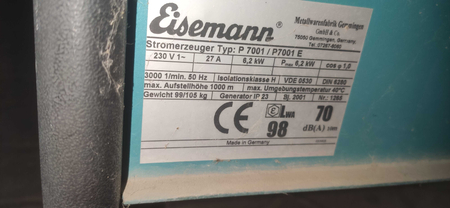 Бензиновый генератор 6,2 кВт Германия Eisemann