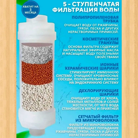 Фильтры для душа, нет хлора и прочих примесей!