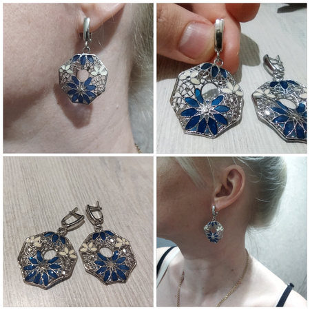 Сережки серебро 925