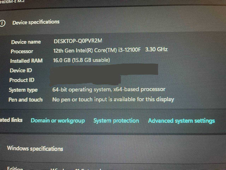 Продается: игровой ПК i3 12100F вместе с монитором MSi G244F 165hz 24*