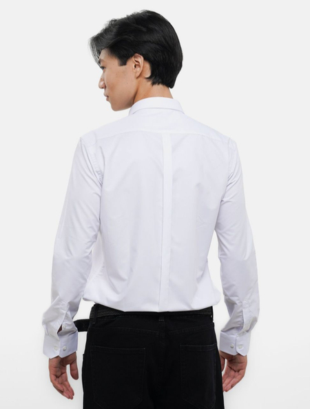 Klassik ko'ylak erkaklar uchun, oq ko'ylak Slim Fit