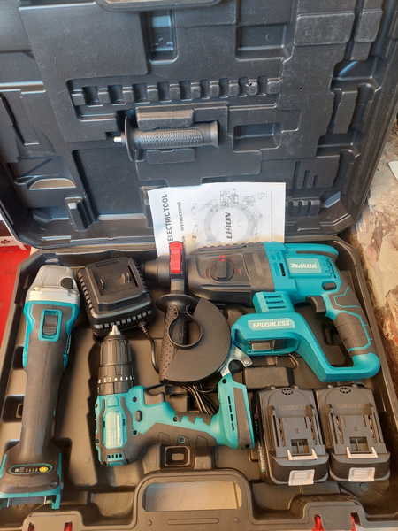 Аккумуляторный Перфоратор Шуруповерт Болгарка 3 в1 Makita Bosch Dewalt