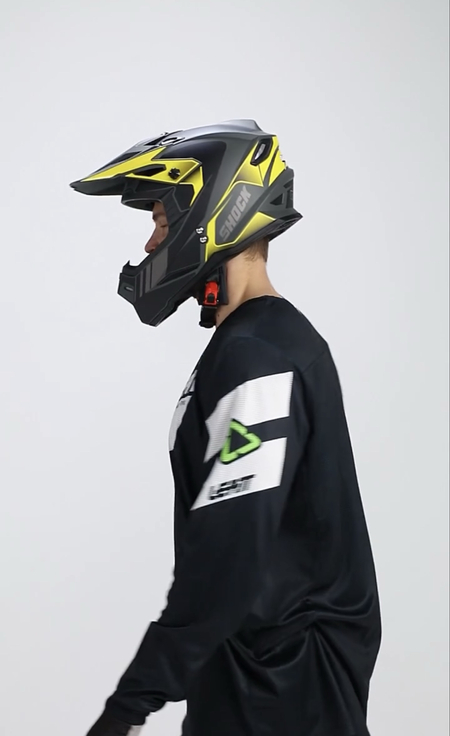 Мотошлем кроссовый SHOCK NEW MATT GREY/BLACK YELLOW размер L