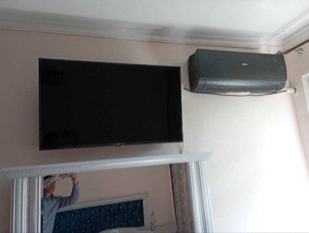 Tilvizor ustanofka qilamiz devorga ornatish kranshten+antena smart Tv