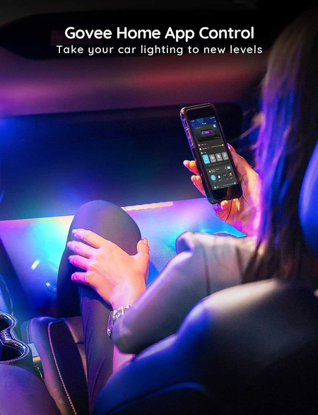 Освещение Салона Автомобиля - Govee Smart Car LED Strip Lights, RGBIC