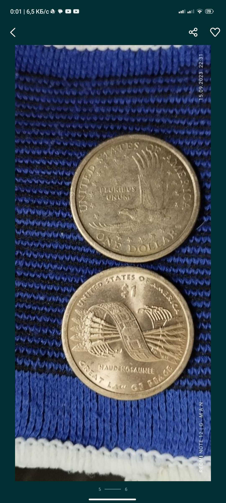 Продам 1 железный доллар США