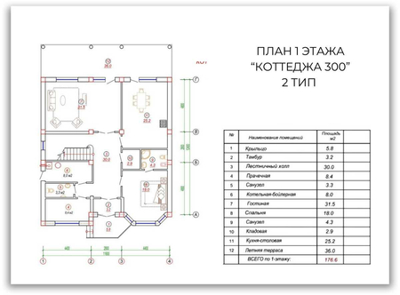Коттедж за городом 315 м2 тип 2 в Pargos Eco City