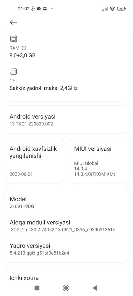 Xiome 11 5g lite Ne 8+3/256