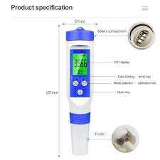 Умный измеритель pH Bluetooth 5 in1PH/EC/TDS/солености/температуры