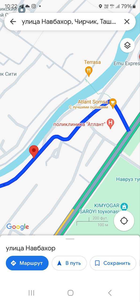 сдается своя 1 ком на Чирчике на улице Навбахор, с видом на набережную
