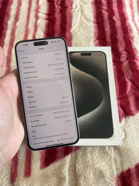 Iphone 15pro max 256gb sim