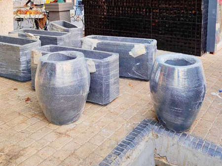 Декоративный деревянный горшок для растений из бетона
