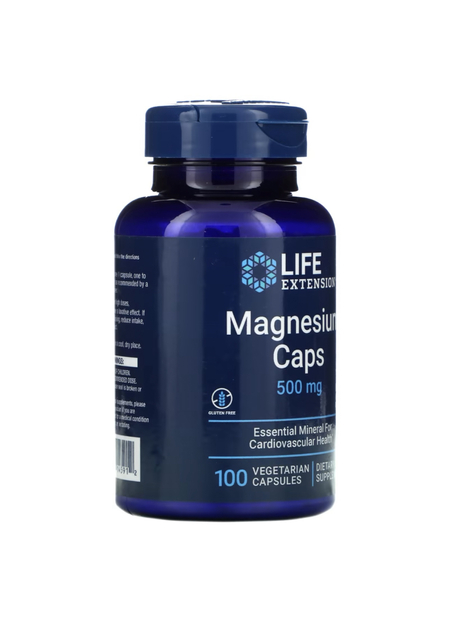 Life Extension, Магний в капсулах, 500 мг, 100 вегетарианских капсул