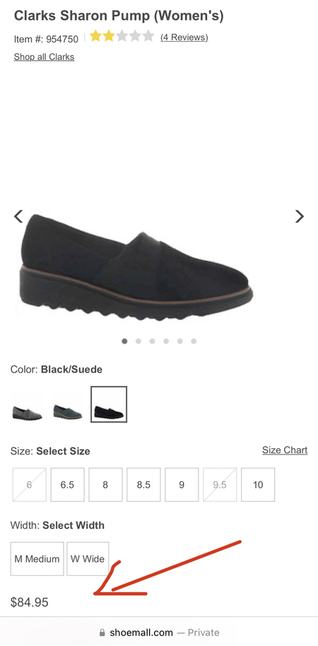 Clarks, Sharon Pump. Кожаные/ замшевые слипоны из США. 37.5 узкий