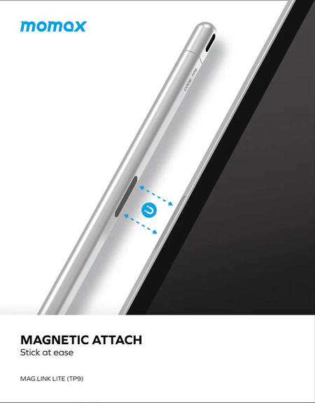 Momax Стилус для планшета Momax TP9, активный, магнитный для iPad