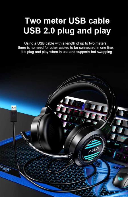 Наушники проводные AULA S606 RGB