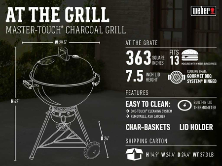 Угольный гриль Weber Master-Touch Charcoal Grill (57cm) Новый!