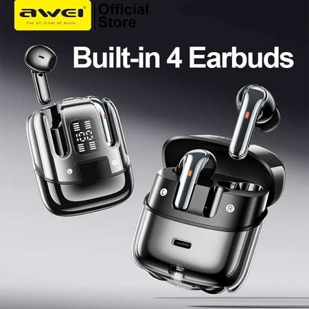 AWEI T79 ENC 2 пары наушников Bluetooth с шумоподавлением