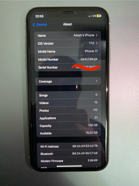 iPhone 11 128gb 85%