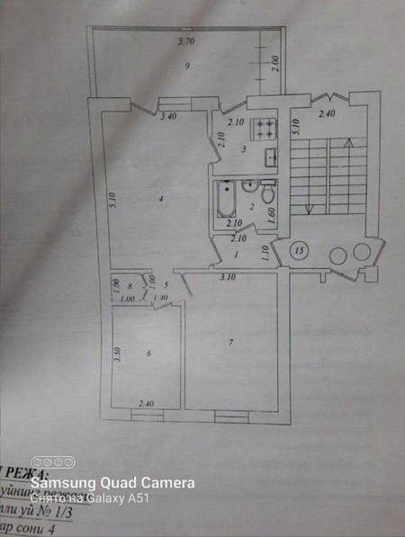 Продается квартира 3/1/4. Мирабадский р-н. Азербайджанский центр
