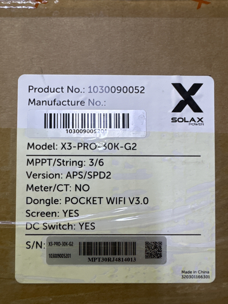 Inverter solax 30kw