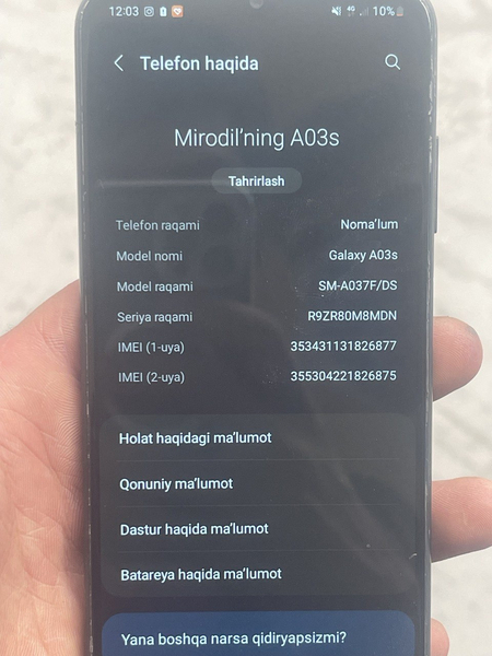 Samsung a 03 s сотилади