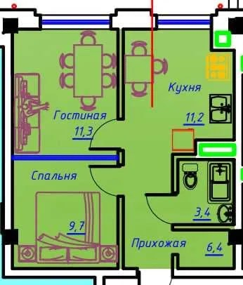 Рисовый Базар Ислом ота мечеть ЖК GRAND CITY Коробка 2-комнатная 42 м2