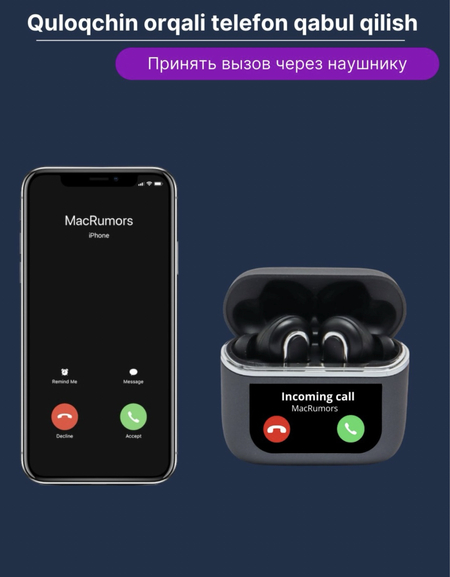 Ekranli Airpods Qorasi