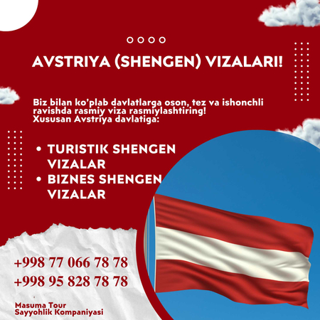 Avstriya (Shengen) viza olishda yordam beramiz! Tez,Ishonchli,Sifatli!