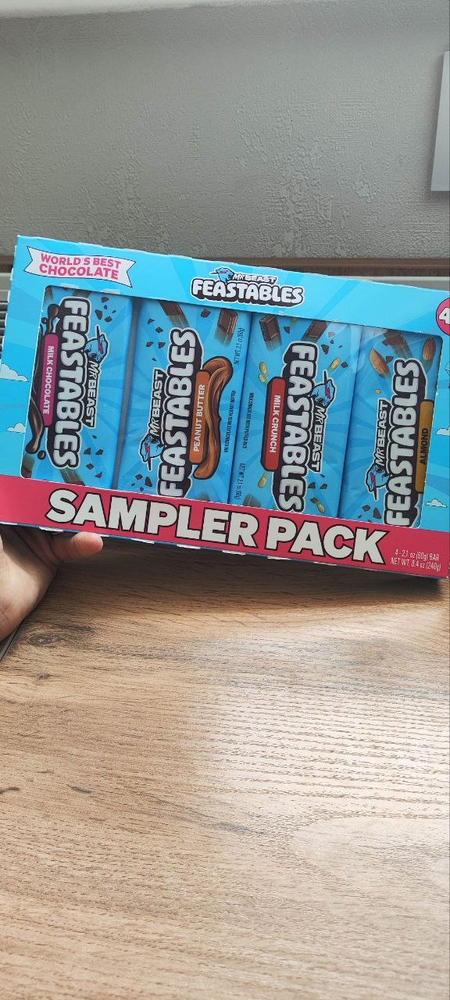 Шоколад feastables от MrBeast, плитка 60грамм