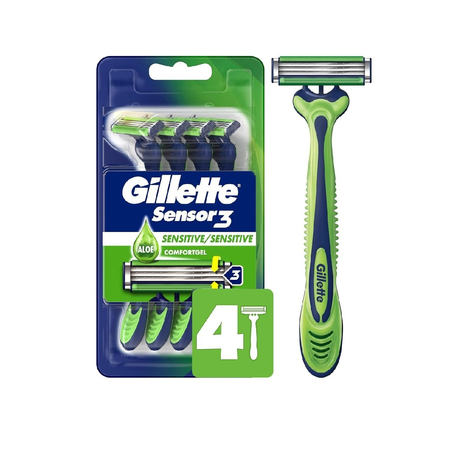 Мужская одноразовая бритва Gillette Sensor3 Sensitive, 4 бритвы

До 10