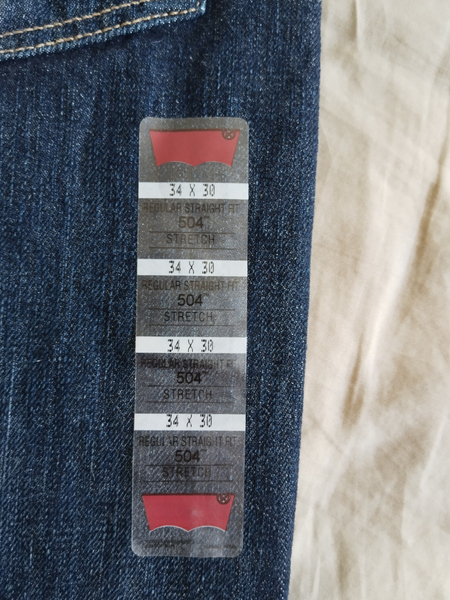 Levi\\\'s новые индиго мужские джинсы , модель 504, размер 34