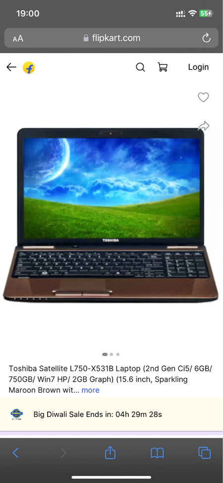 Toshiba i5 ram6gb video 1gb
