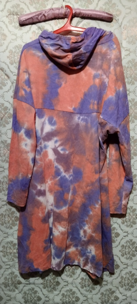 Женская трикотажная туника с капюшоном,р.2XL