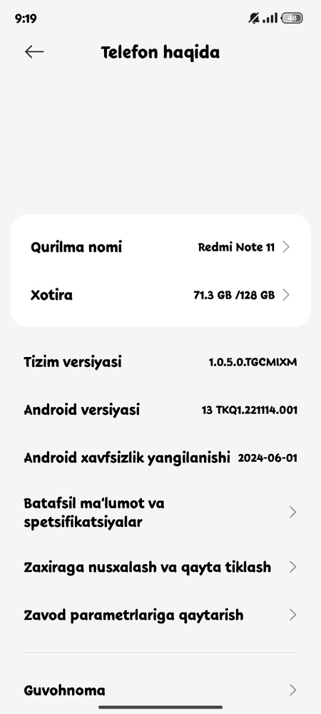 Redmi note 11 kafolati bilan