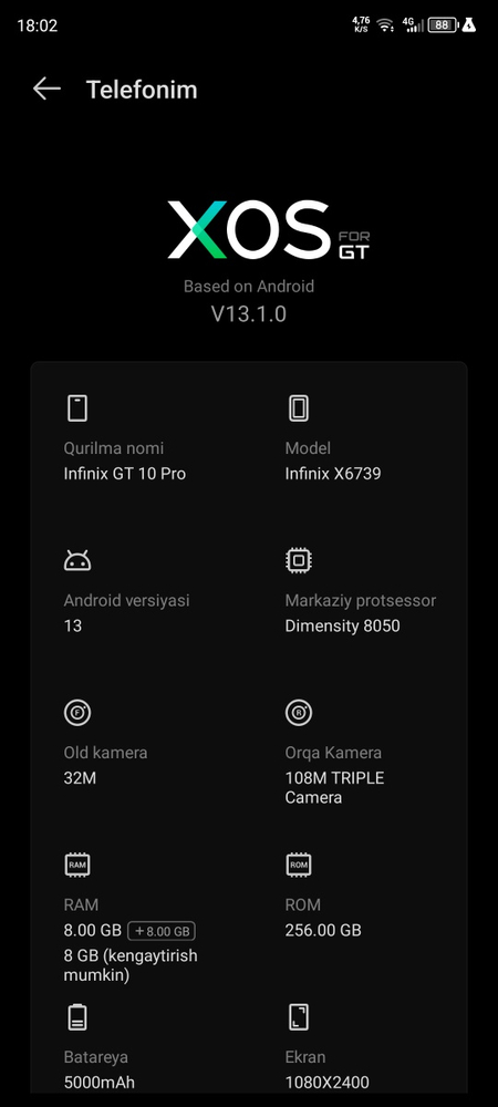 Infinix gt 10 pro 5g