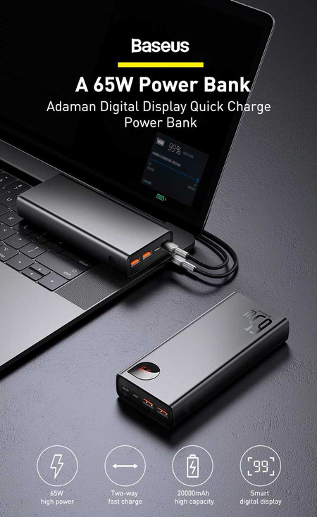+ДОСТАВКА! PowerBank Baseus 20 000 mAh QC/PD 65W