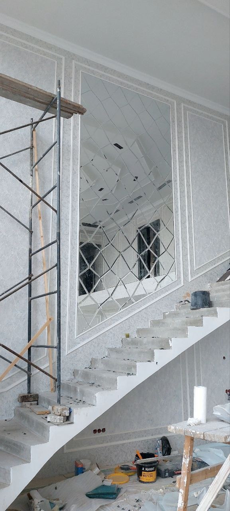 Оргстекло рисунок Ромбик зеркало Душавой кабина