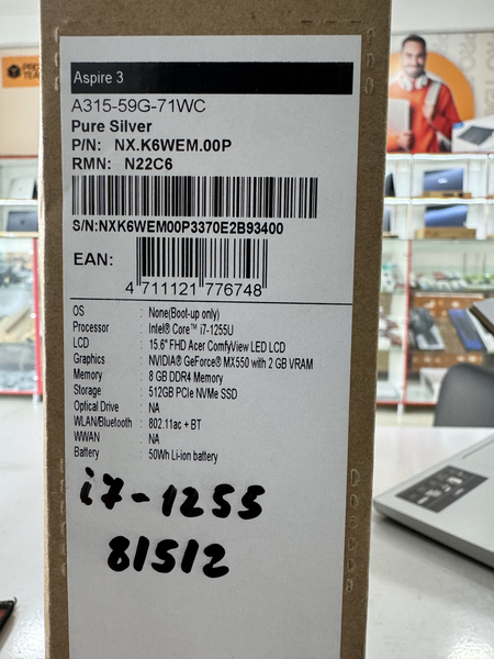 Acer core i7 12 avlod qoshimcha videokartalikni yangsiidan keldi