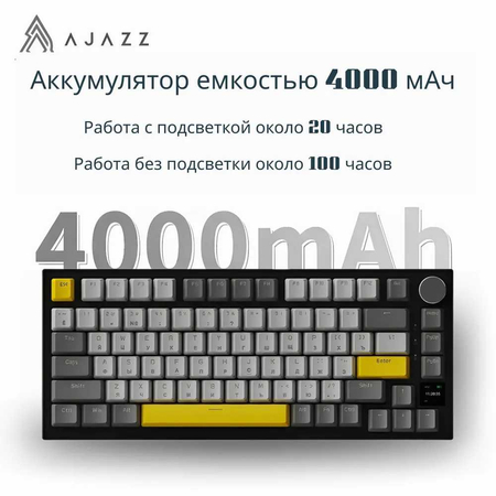 Игровая МЕХАНИЧЕСКАЯ клавиатура с  TFT экранчиком AJAZZ AK820 PRO RUS