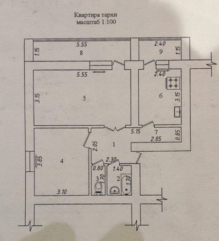 Юнусабад 13кв 2в3/3/4 76серия кирпич