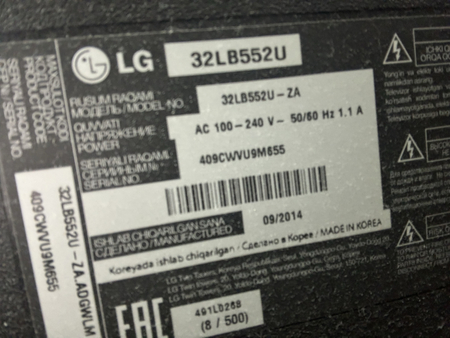 Продам телевизор Lg 32LB552U