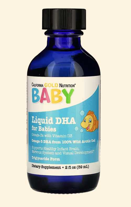 Chaqaloqlar uchun Baby\\\'s DHA, Omega-3 va Vitamin D3 bilan,(59 ml)