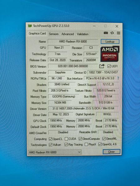 Новая! Sapphire Pulse RX6800 16Gb