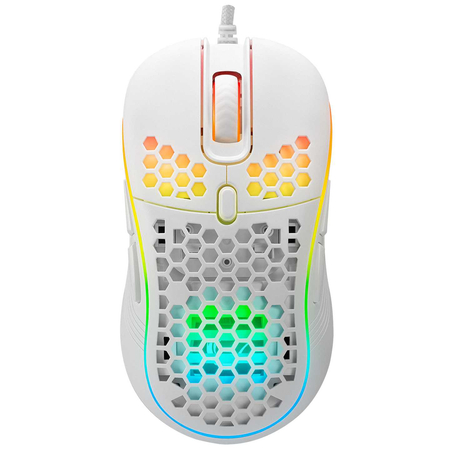 Белая игровая мышь Rampage SMX-R85 GENTLE White Red RGB Gaming Mouse