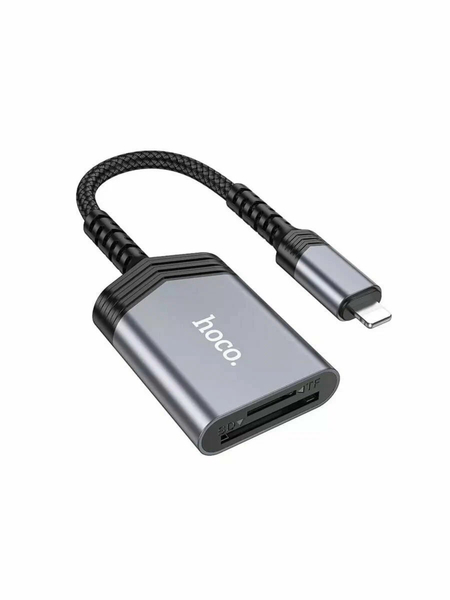 Картридер hoco UA25 для устройств с разъёмом Lightning на SD/MicroSD