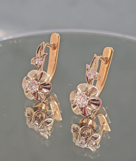 Серьги  СССР  якутские бриллианты