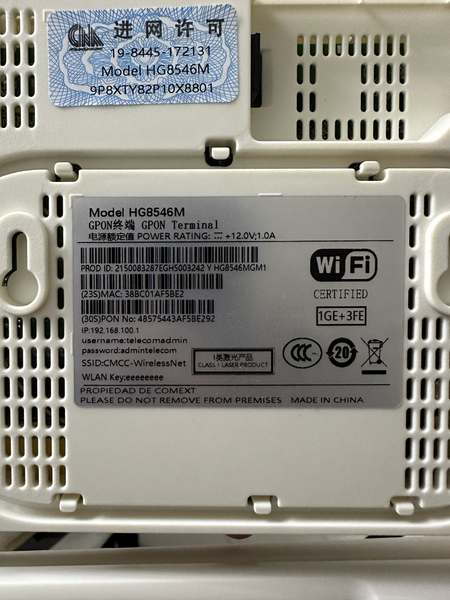 Wifi Router GPON Huawei HG8546M